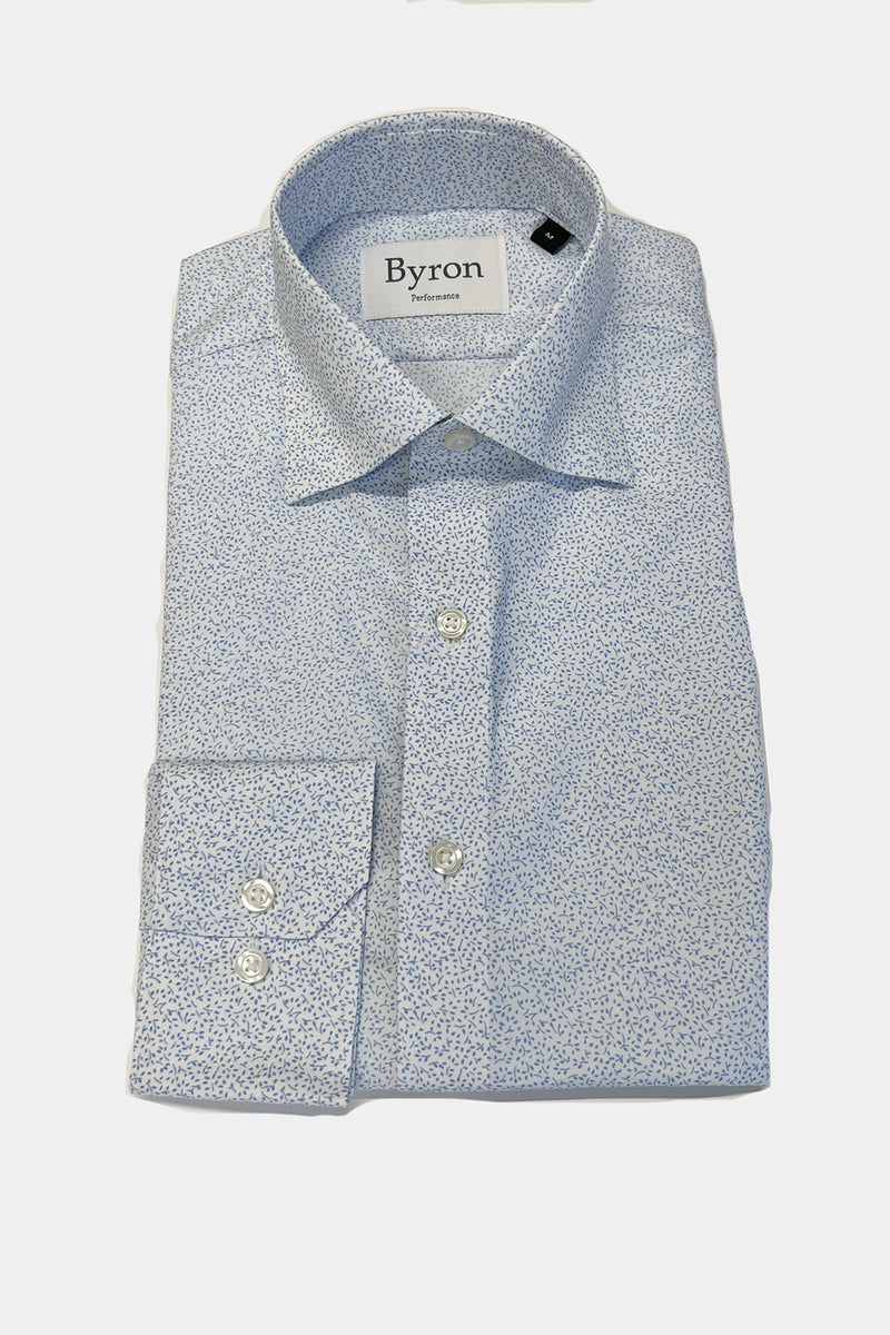 Byron Blue Floral Print Performance Shirt – The Foursome & Boundary ...